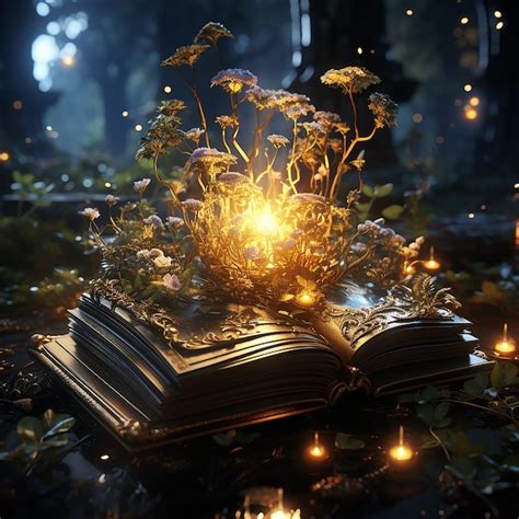 Premium Ai Image A Fantasy Book In A Forest