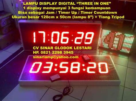 Lampu Display Three In One Clock Timer Up Countdown Agen Dan