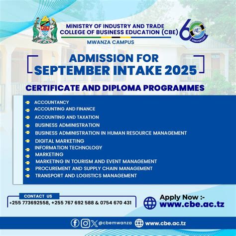 Ada Na Kozi Zinazotolewa Chuo Cha Cbe Sifa Za Kujiunga 2025