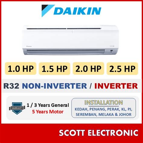 Daikin R32 Non Inverter Air Conditioner 1 0hp 1 5hp Ftv P Aircond Wifi Gin Ion Ftv28pb