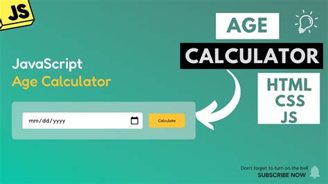 Javascript Project Age Calculator Tutorial For Beginners 📅 Youtube