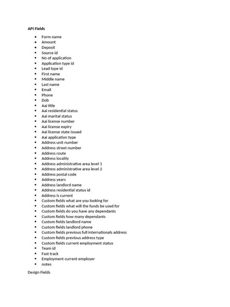 api fields pdf