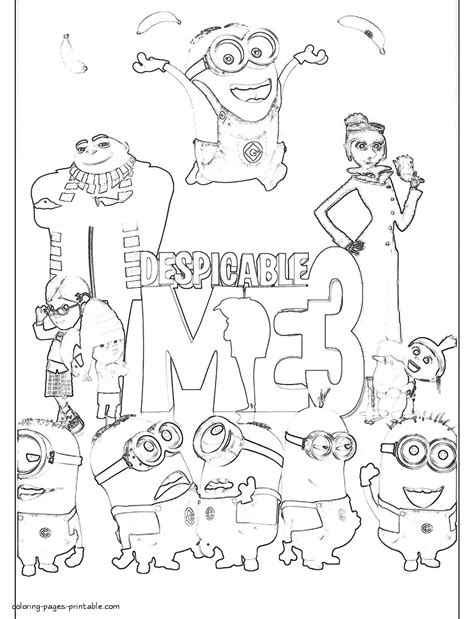 Coloring Pages Despicable Me 3 Coloring Pages Printablecom