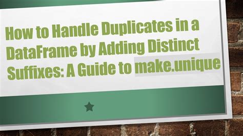 how to handle duplicates in a dataframe by adding distinct suffixes a