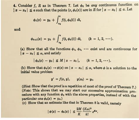 Solved Theorem 7 Eristence Theorem Let F Be A Continuous