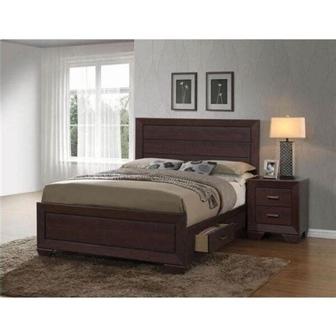 Shen Dark Cocoa Storage Platform Bed Overstock