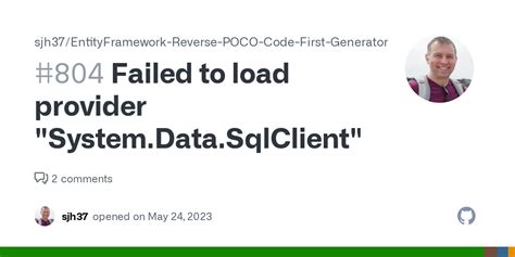 failed to load provider system data sqlclient · issue 804 · sjh37