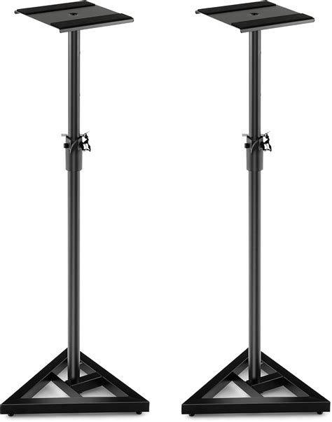 Gymax Set Di 2 Supporti Per Altoparlanti Regolabili In Altezza Con