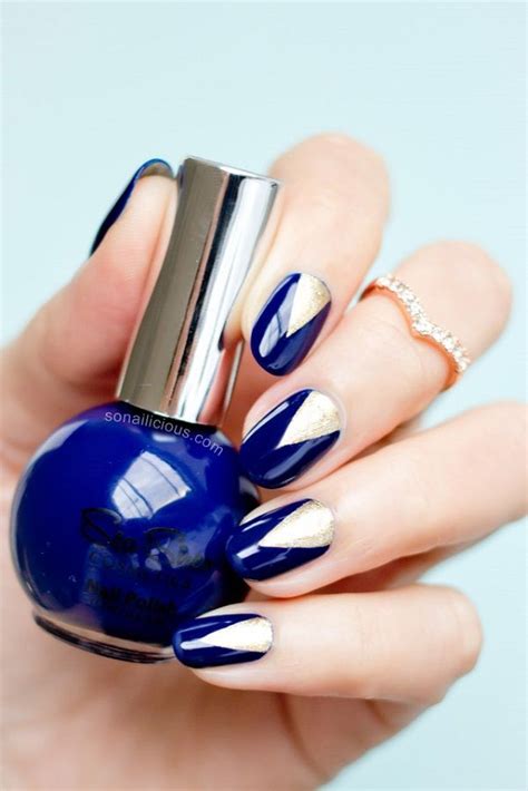 30 Dark Blue Nail Art Designs Nenuno Creative Blue Nail Art Designs