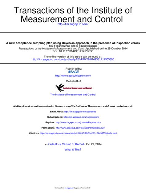 Pdf Measurement And Control Transactions Of The Institute Of A New