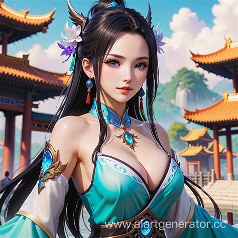 Chinese MMORPG Character In Perfect World Game Setting AI Art Generator