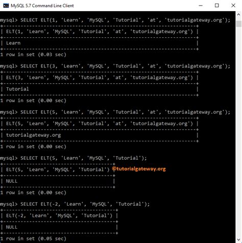 MySQL ELT Function