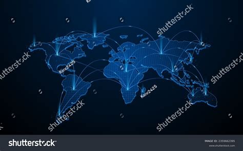 Global Connection Network Background World Map Stock Vector Royalty