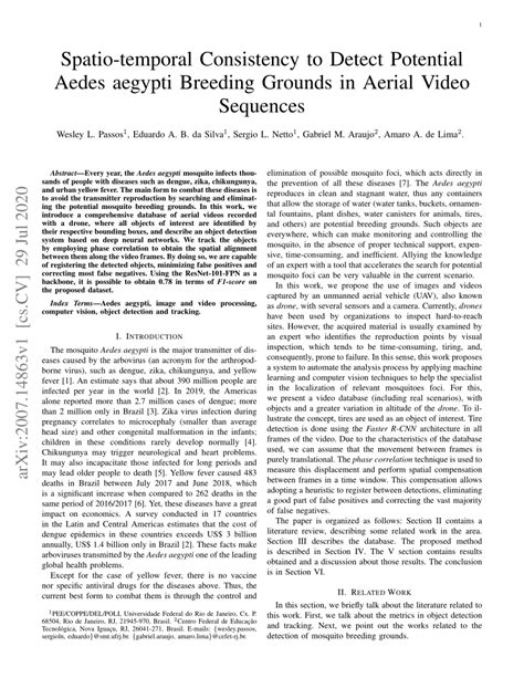 Pdf Spatio Temporal Consistency To Detect Potential Aedes Aegypti