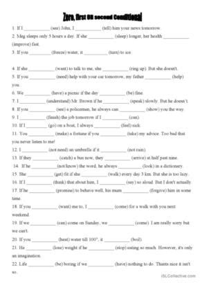 Conditionals English ESL Worksheets Pdf Doc