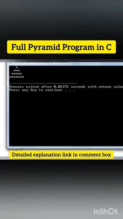 Pyramid Program In Cstar Pattern Program In Cshorts Shortsvideo