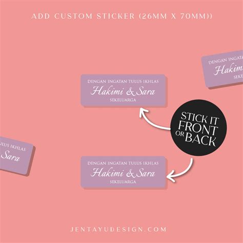 Pcs Custom Name Sticker Money Packet Not Included Stiker Nama Tidak Termasuk Sampul Duit