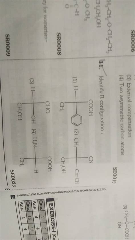Two Asymmetric Carbon Atoms Identify R Configuration H