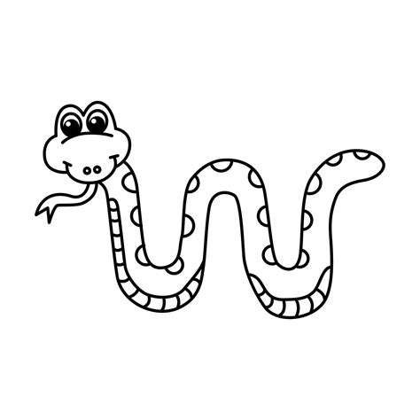 뱀 만화 색칠 페이지 그림 벡터 아이 색칠 공부 프리미엄 벡터