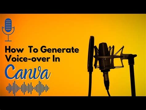 How to Generate or Add Voice-over in Canva - YouTube