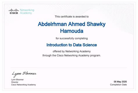 Datascience Machinelearning Cisconetworkingacademy Abdelrhman Ahmed Shawky Hamouda