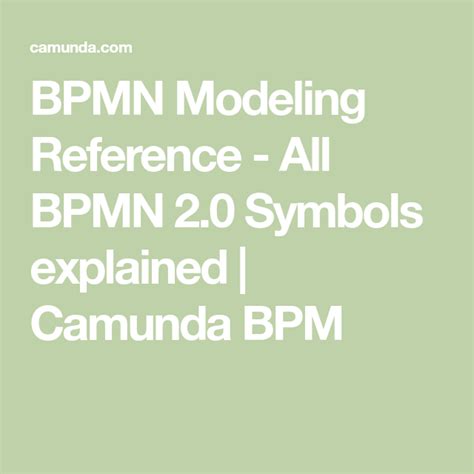 BPMN Symbols Guide