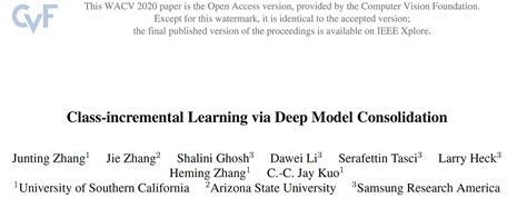 Summary Class Incremental Learning Via Deep Model Consolidation By