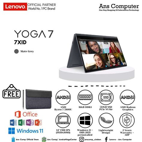 Jual Lenovo Yoga Acn Xid Amd Ryzen U Gb Ssd Amd Radeon Graphics Fhd