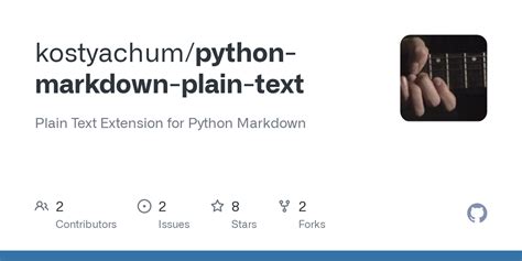 GitHub Kostyachum Python Markdown Plain Text Plain Text Extension For Python Markdown