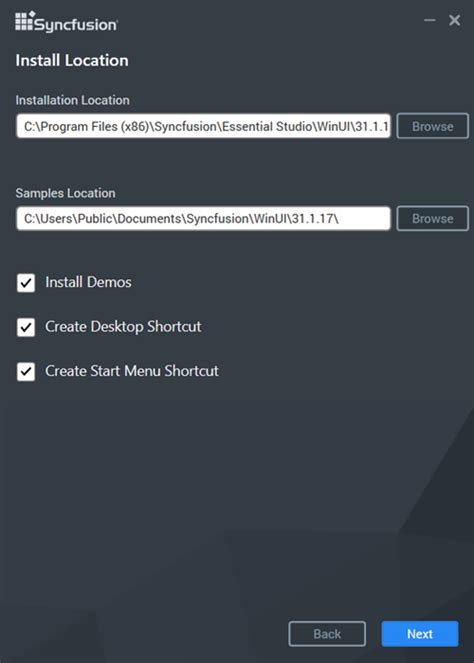 Installing Syncfusion Winui Offline Installer Syncfusion