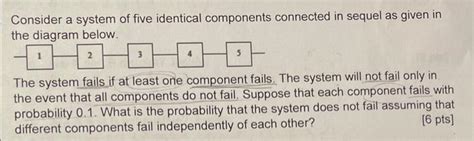 solved consider a system of five identical components