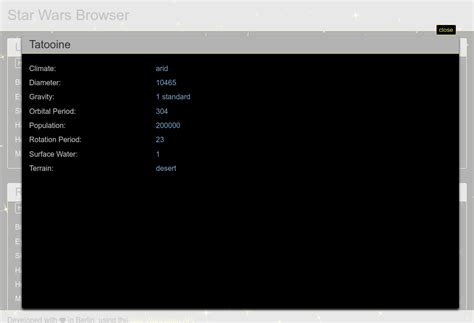 x swapi a star wars api exercise