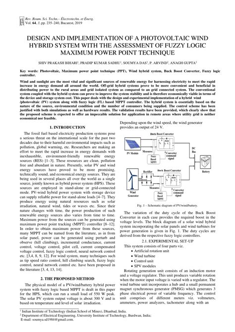 pdf design and implementation of a photovoltaic wind hybrid system
