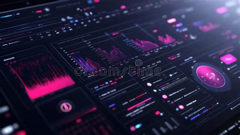 Futuristic Data Analytics Screen Displays Financial Charts Stock Illustration Illustration Of