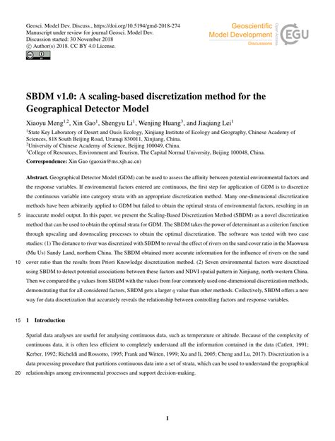 Pdf Sbdm V10 A Scaling Based Discretization Method For The