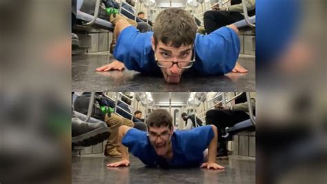 Nyc Man Licks Dirty Floor On Train Youtube