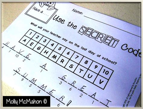 Free Misc Lesson End Of The Year Alpha Numeric Codes The Best Of