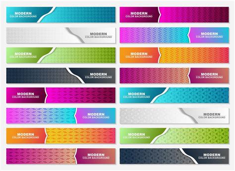 Brightly Colored Horizontal Web Header Set 1075626 Vector Art At Vecteezy