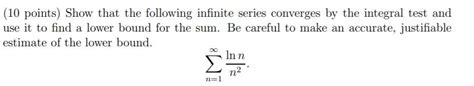 Solved Points Show That The Following Infinite Series Chegg