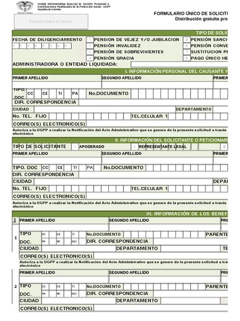 Gp For 001 Formulario Único De Solicitudes Prestacionales 040414 V2