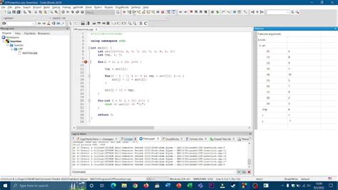 Cara Melakukan Debugging Insertion Sort Menggunakan Codeblocks Youtube