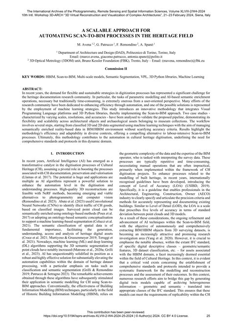 Pdf A Scalable Approach For Automating Scan To Bim Processes In The
