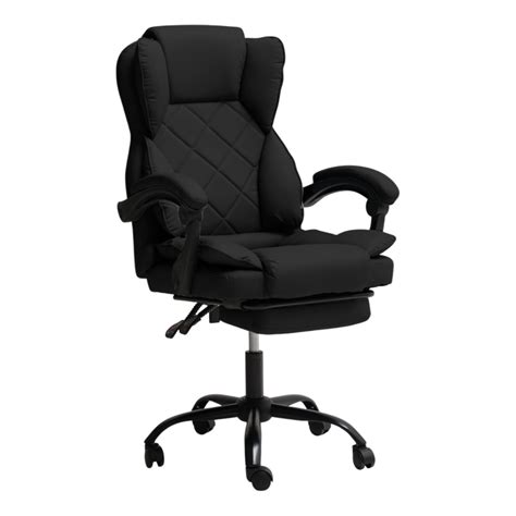 Крісло компютерне Dexon Prime з еко шкіри з підставкою для ніг Чорний