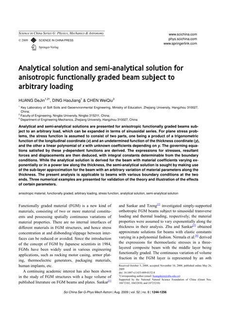 Pdf Analytical Solution And Semi Analytical Solution For Anisotropic