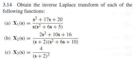 solved obtain the inverse laplace transform of each of the
