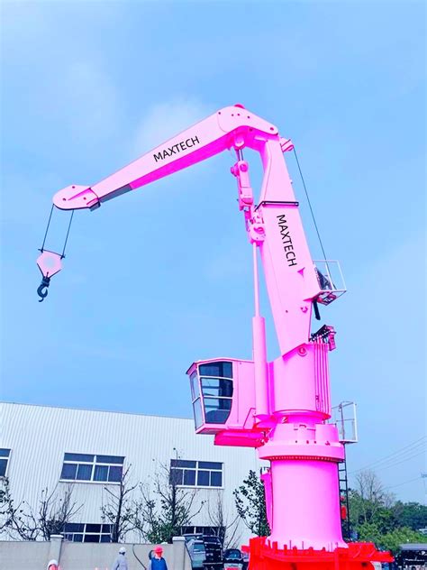 20t5m 15m Knuckle Boom Pink Offshore Crane Hydraulic Electric Marine
