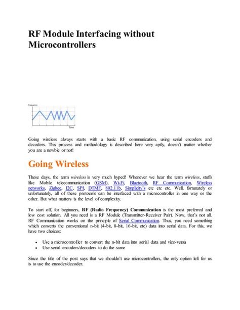 Rf Module Interfacing Without Microcontrollers Pdf