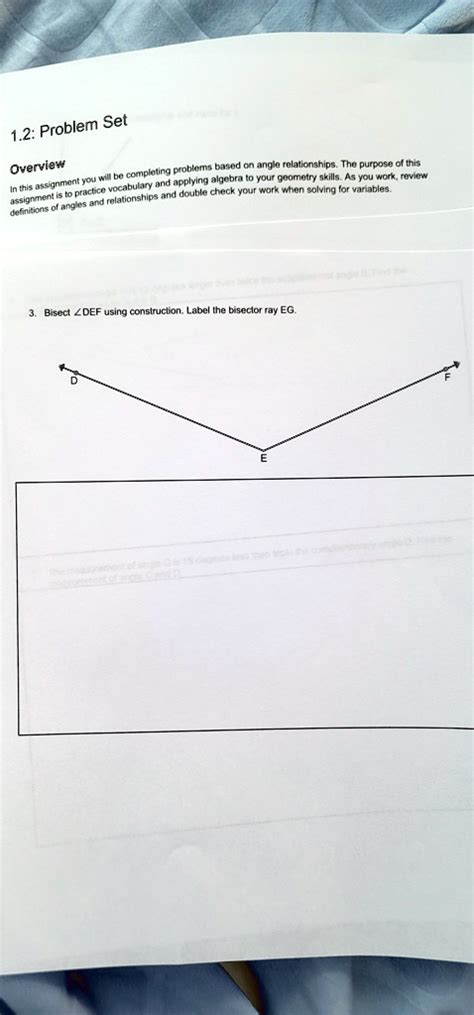 Solved Bisect Def Using Construction Label The Bisector Ray Eg 1 2