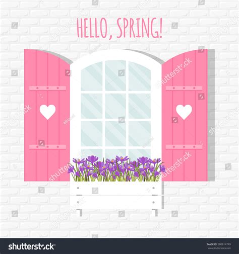 Vector Illustration Window Shutters Flat Style Stock Vector Royalty Free 580814749 Shutterstock