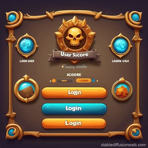 Fantasy Game UI User Score Login Stable Diffusion Online